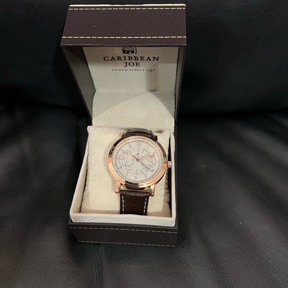Caribbean Joe | Accessories | Caribbean Joe Watch Mens Gold Tone White ...